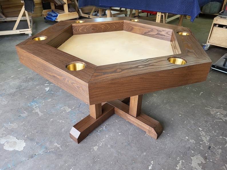 Hexagon Board Game Table in Ash Hardwood With One-piece Full Cover ...