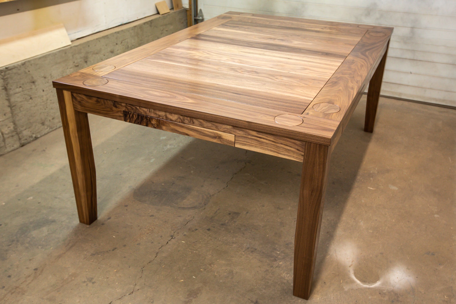 Walnut Board Game Table With Six Felt Lined Drawers - Etsy