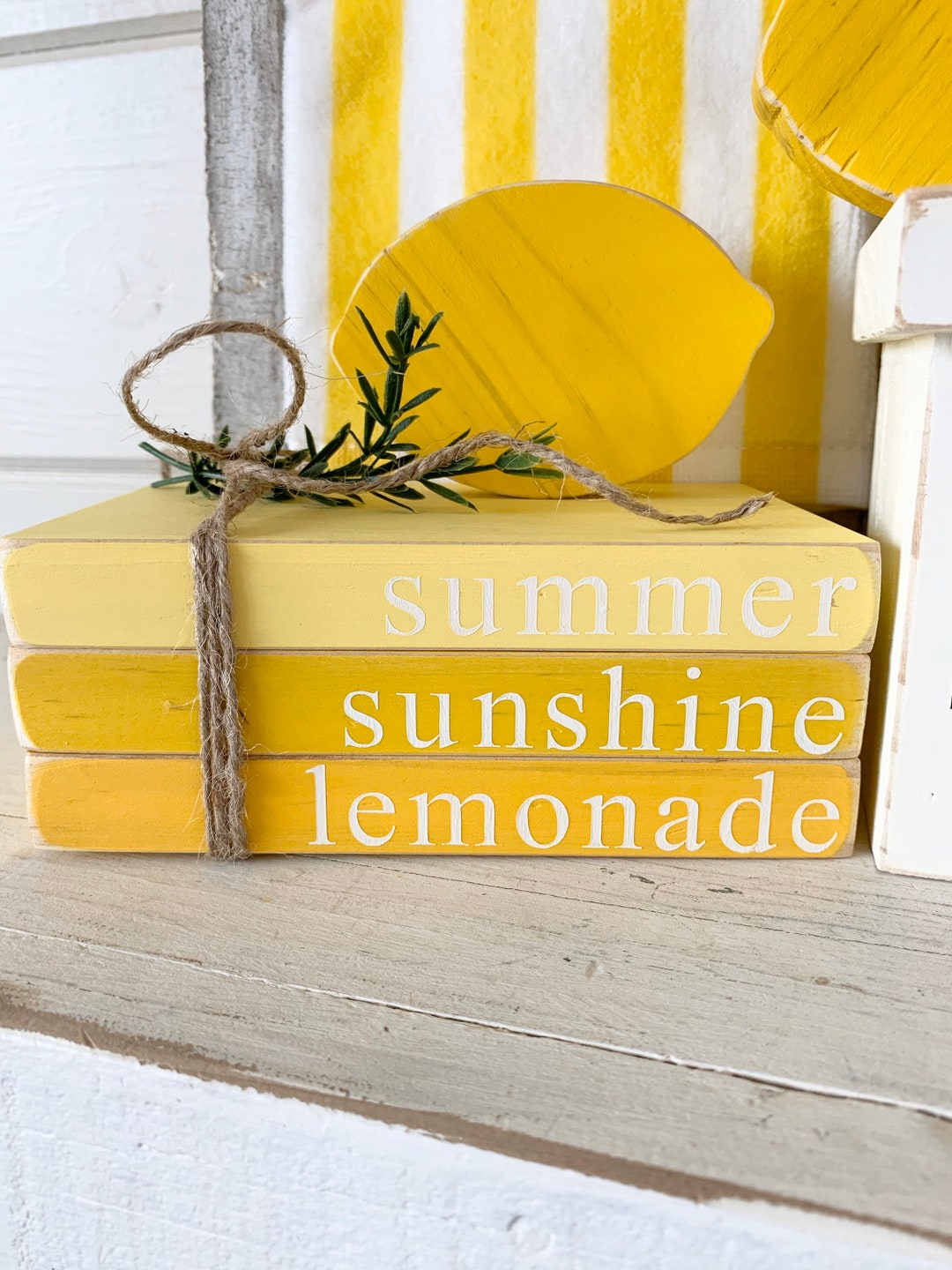 Mini Summer, Sunshine, & Lemonade Stacked Books - Etsy