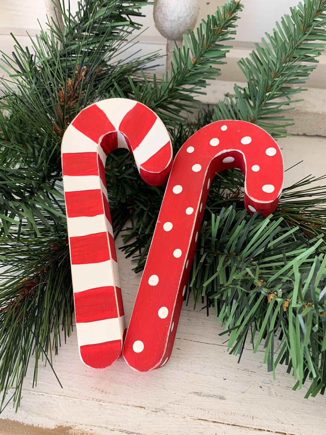 2 Mini Wood Candy Canes - Etsy