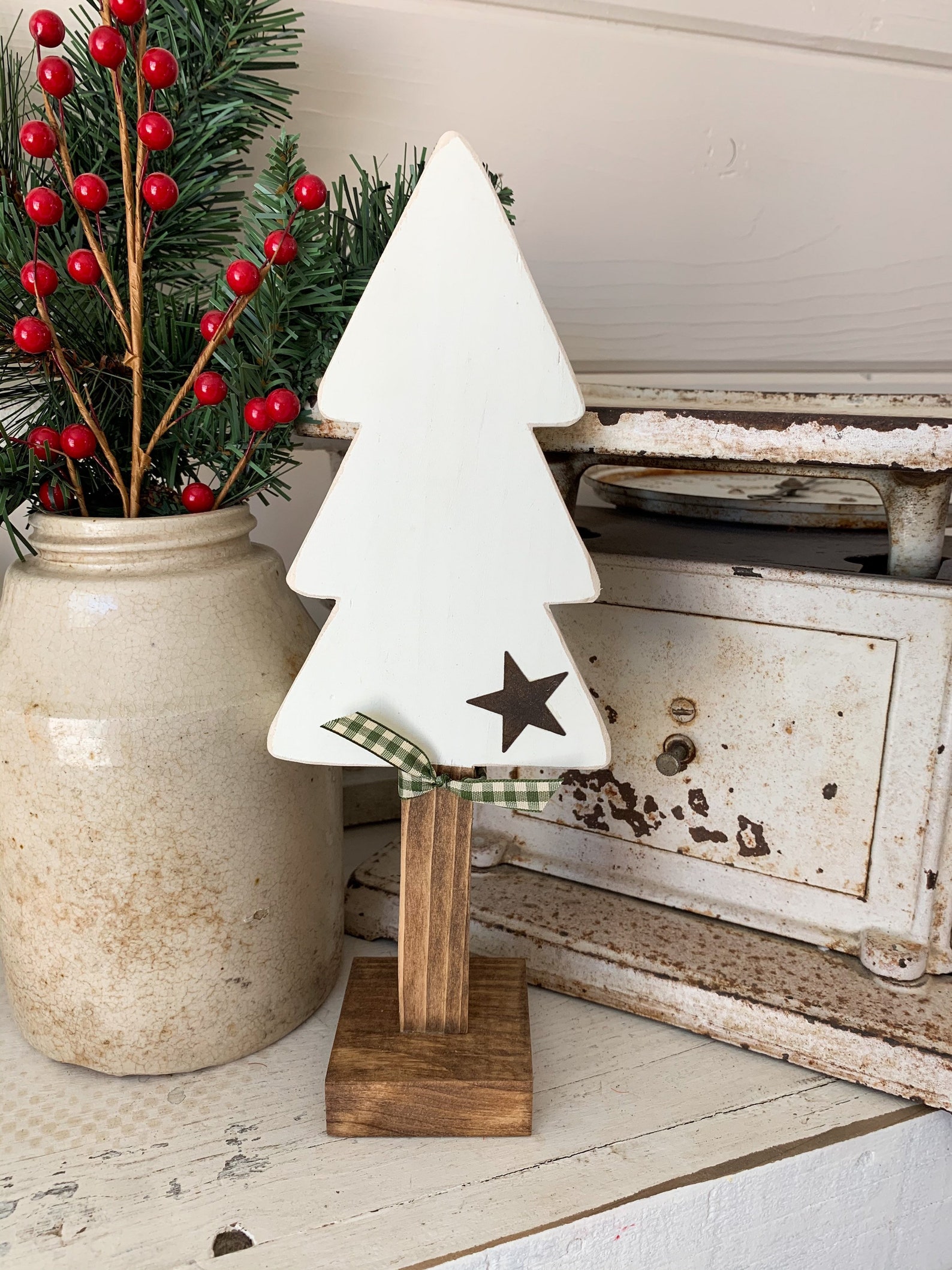 Christmas Trees with Rustic Stars | Etsy