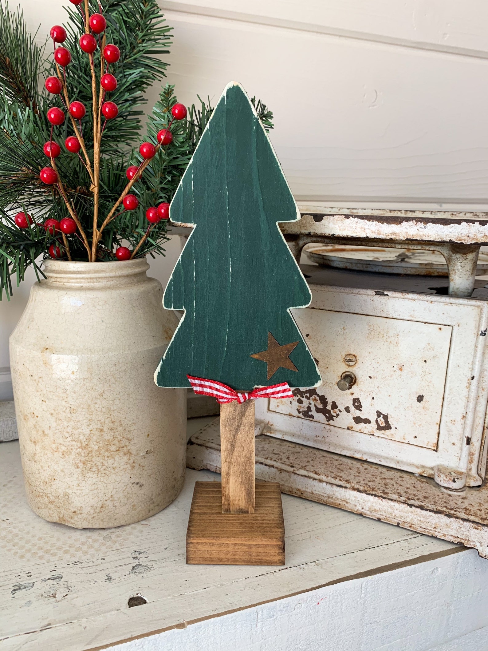 Christmas Trees with Rustic Stars | Etsy