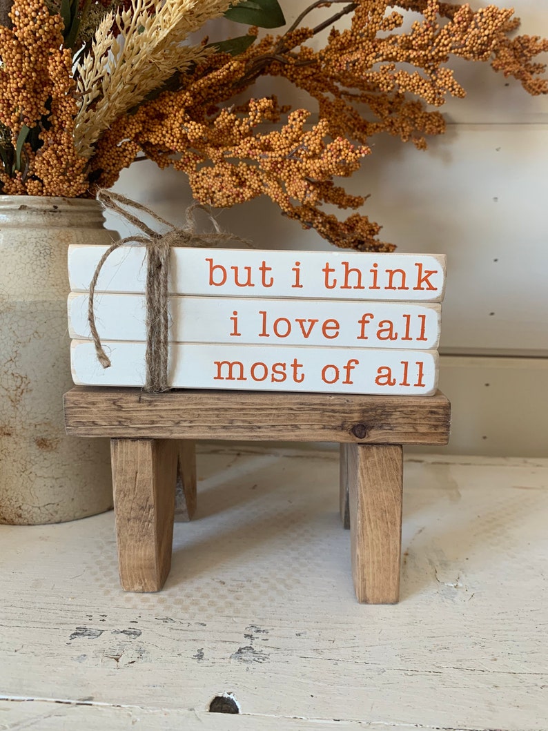 Wood Book Stacks- but I Think I Love Fall Most of All - Etsy