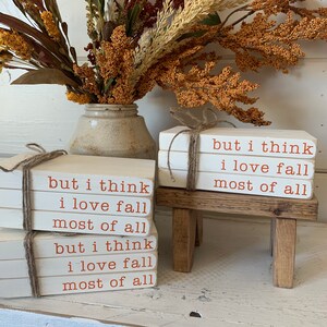 Wood Book Stacks- but I Think I Love Fall Most of All - Etsy