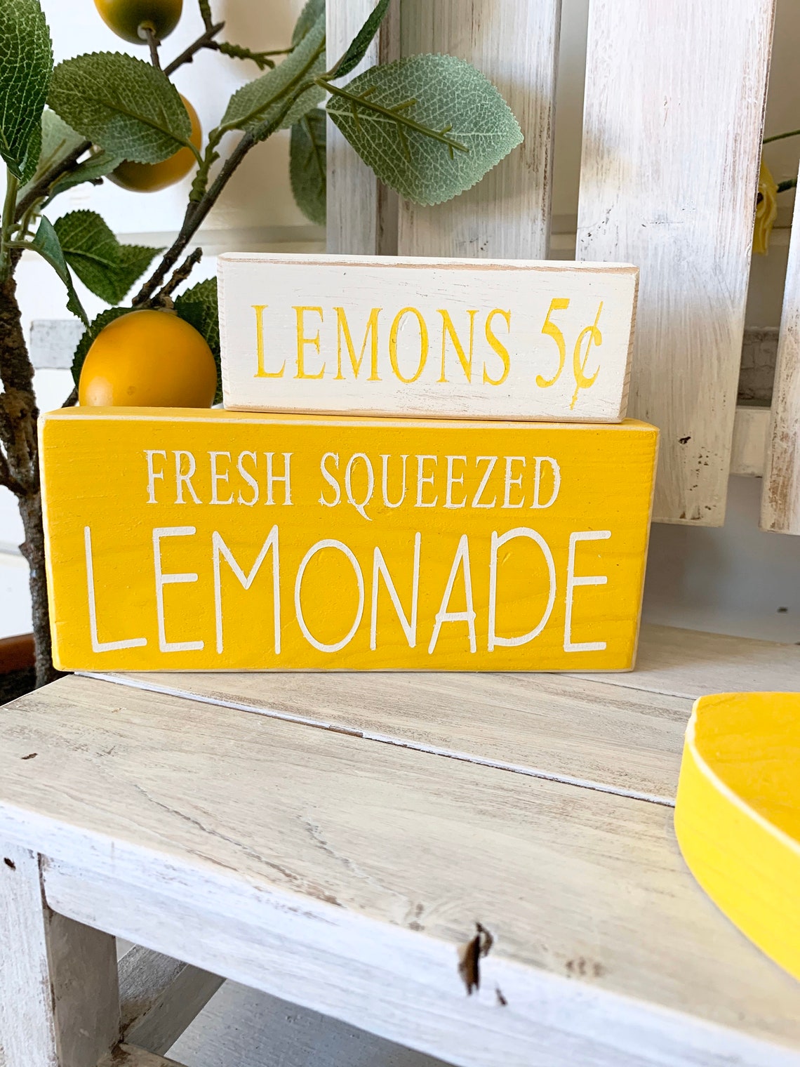 Mini Fresh Squeezed Lemonade & Lemons Sign Set - Etsy