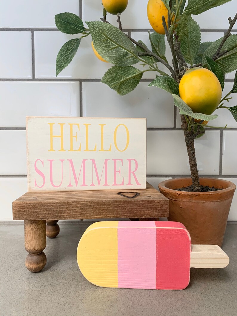 Mini Hello Summer Sign Mini Popsicle | Etsy