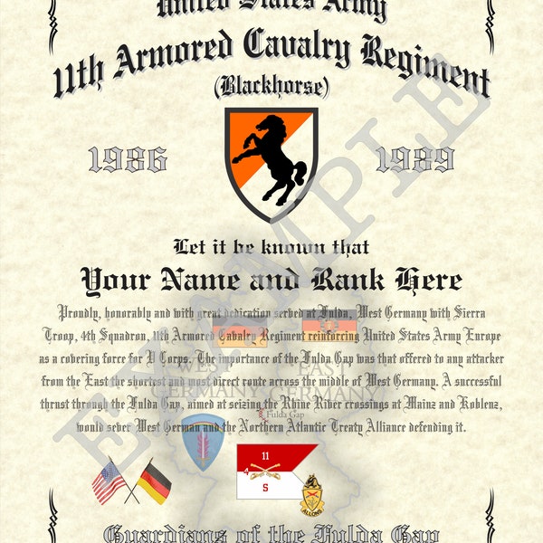 11th Armored Cavalry Regiment - Etsy
