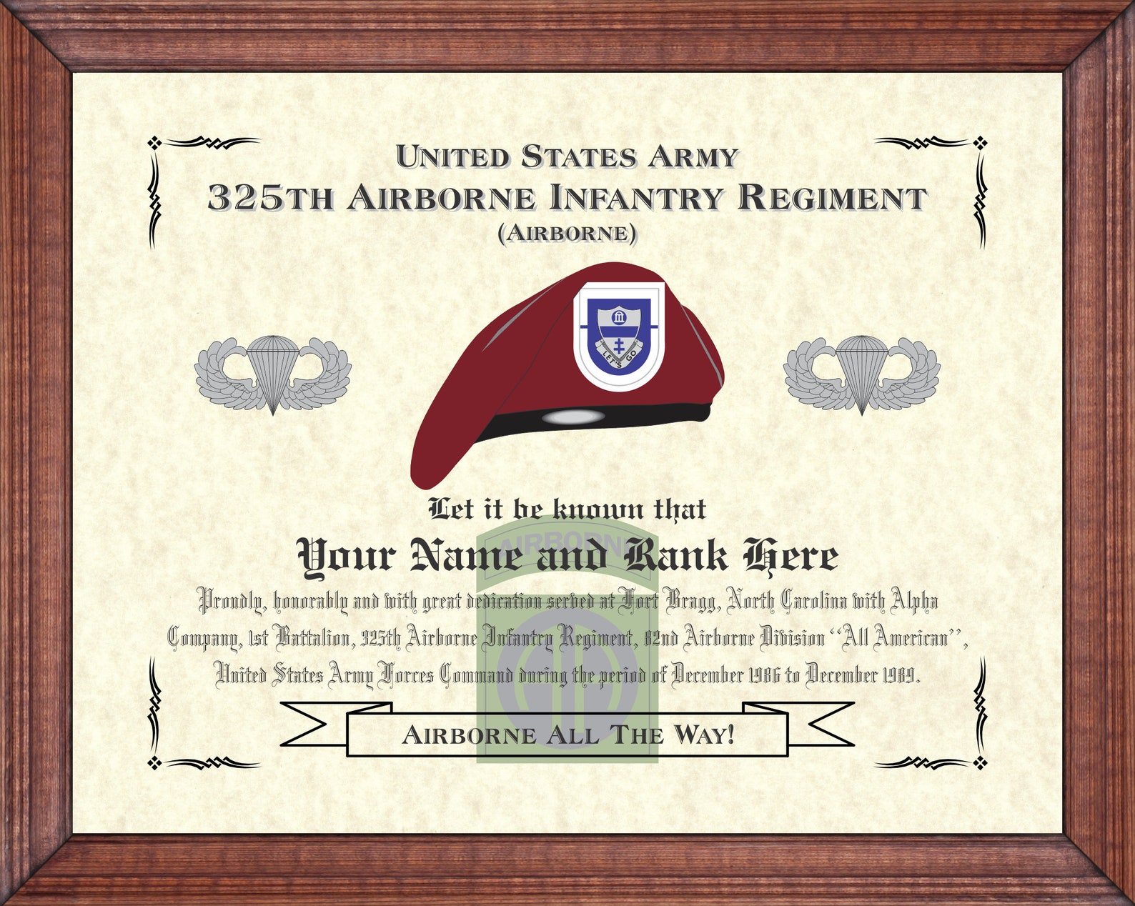 325th Airborne Infantry Regiment ABN Unit Beret Affiliation | Etsy