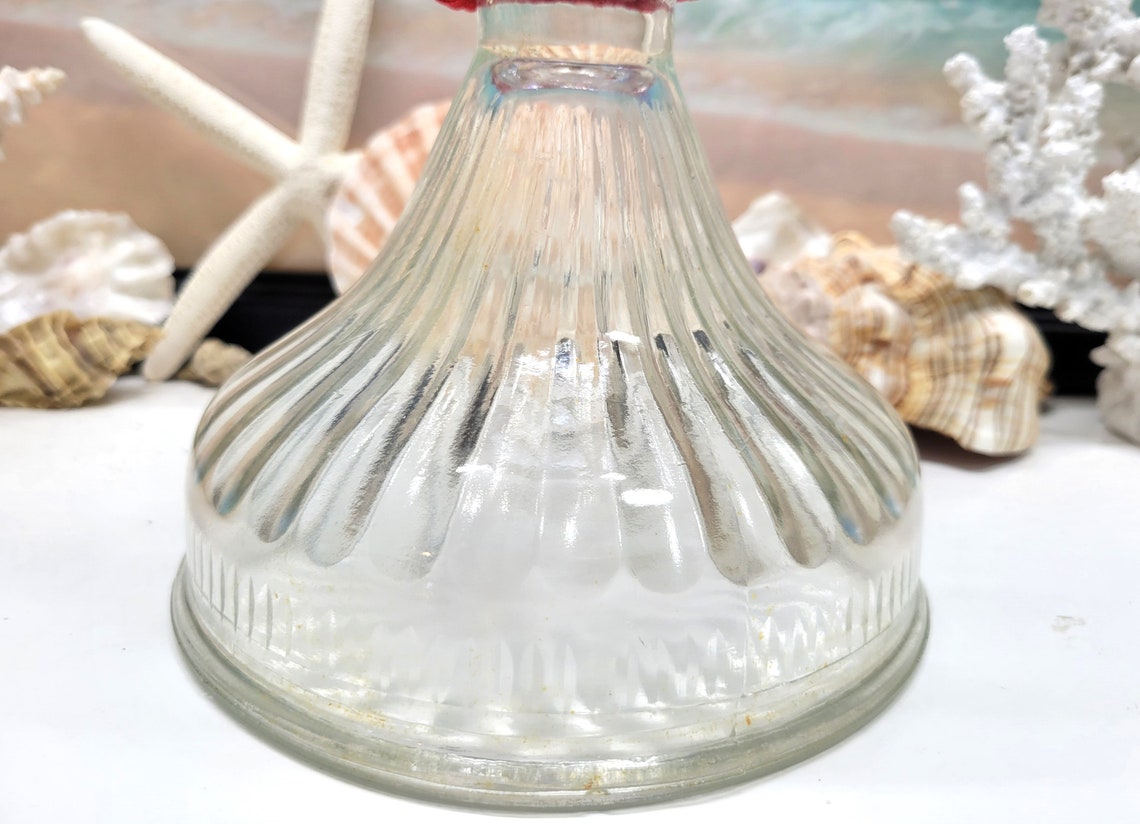 Nautical Updated Antique Kerosene Oil Lamp With White Hand Knotted Fish ...