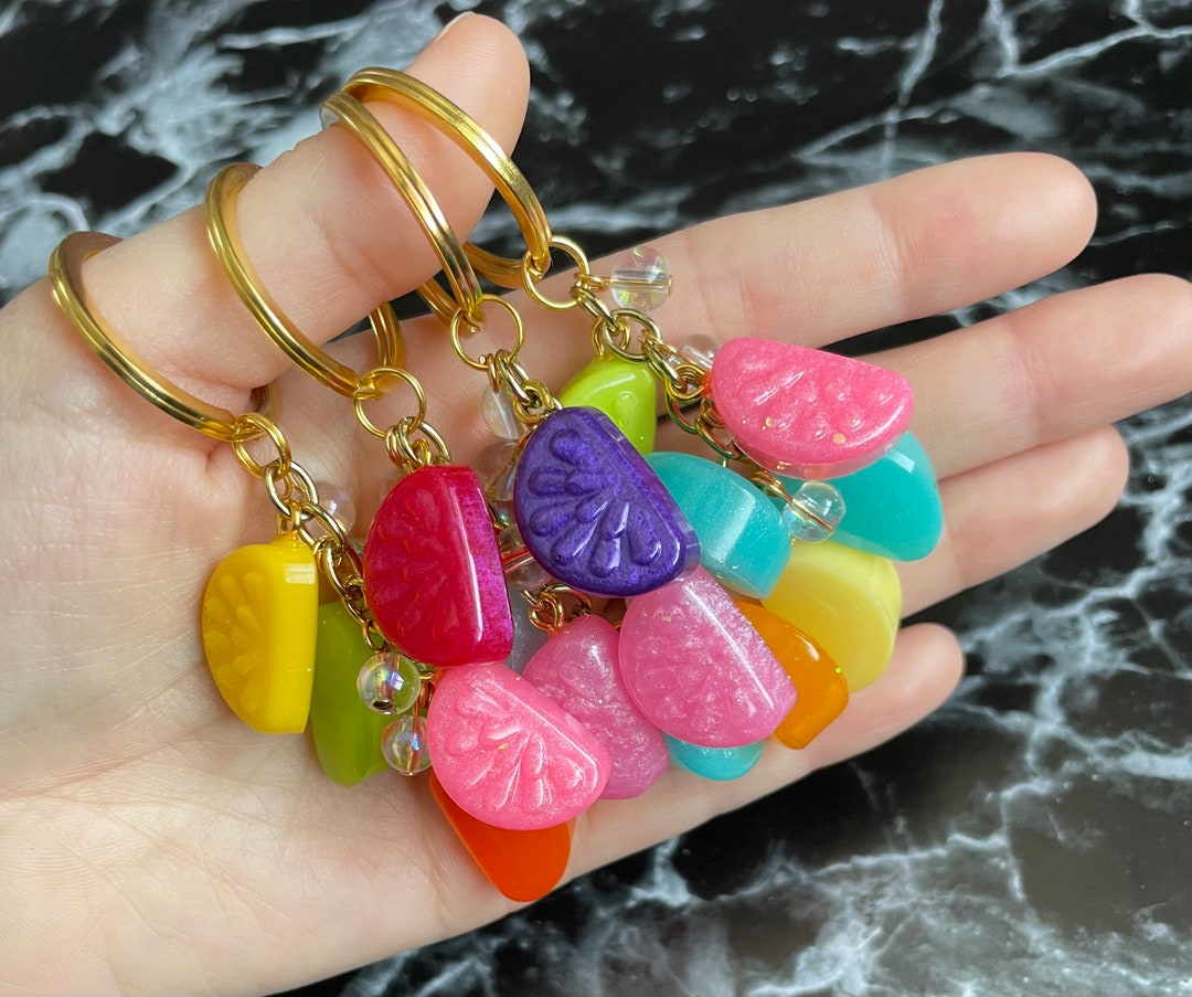Colourful Candy Slice Cluster Keychain - Handmade Resin Keychain - OOAK ...