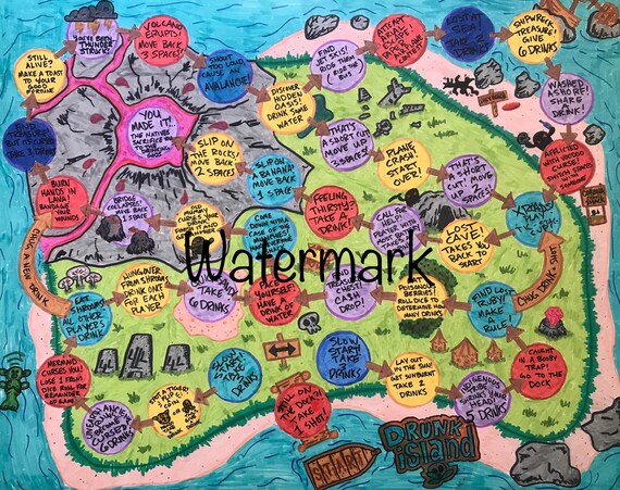 Drunk Island Board Game - Etsy