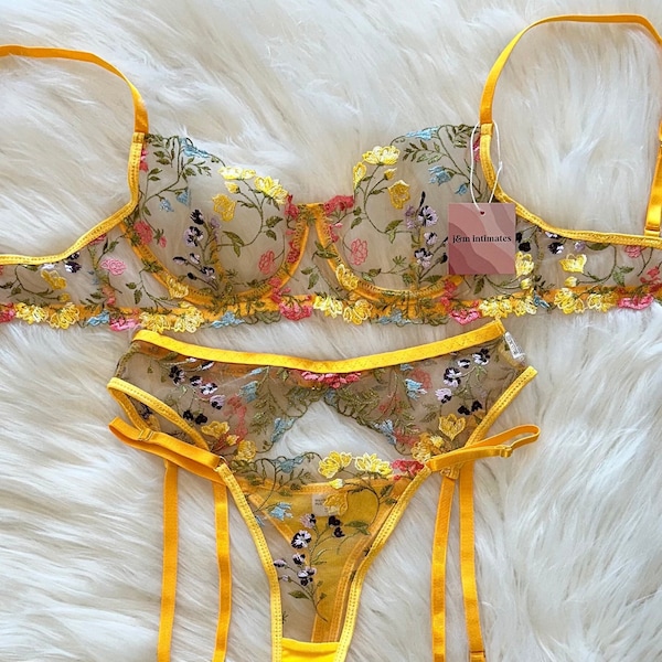 Floral Lace Lingerie - Etsy