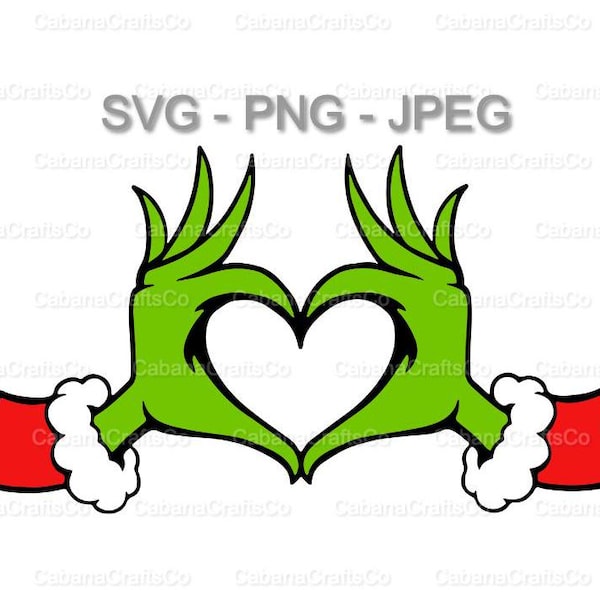 Grinch With Heart Hands Png - Etsy
