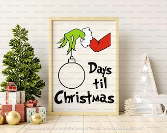 Grinch Christmas Countdown-svg - Etsy