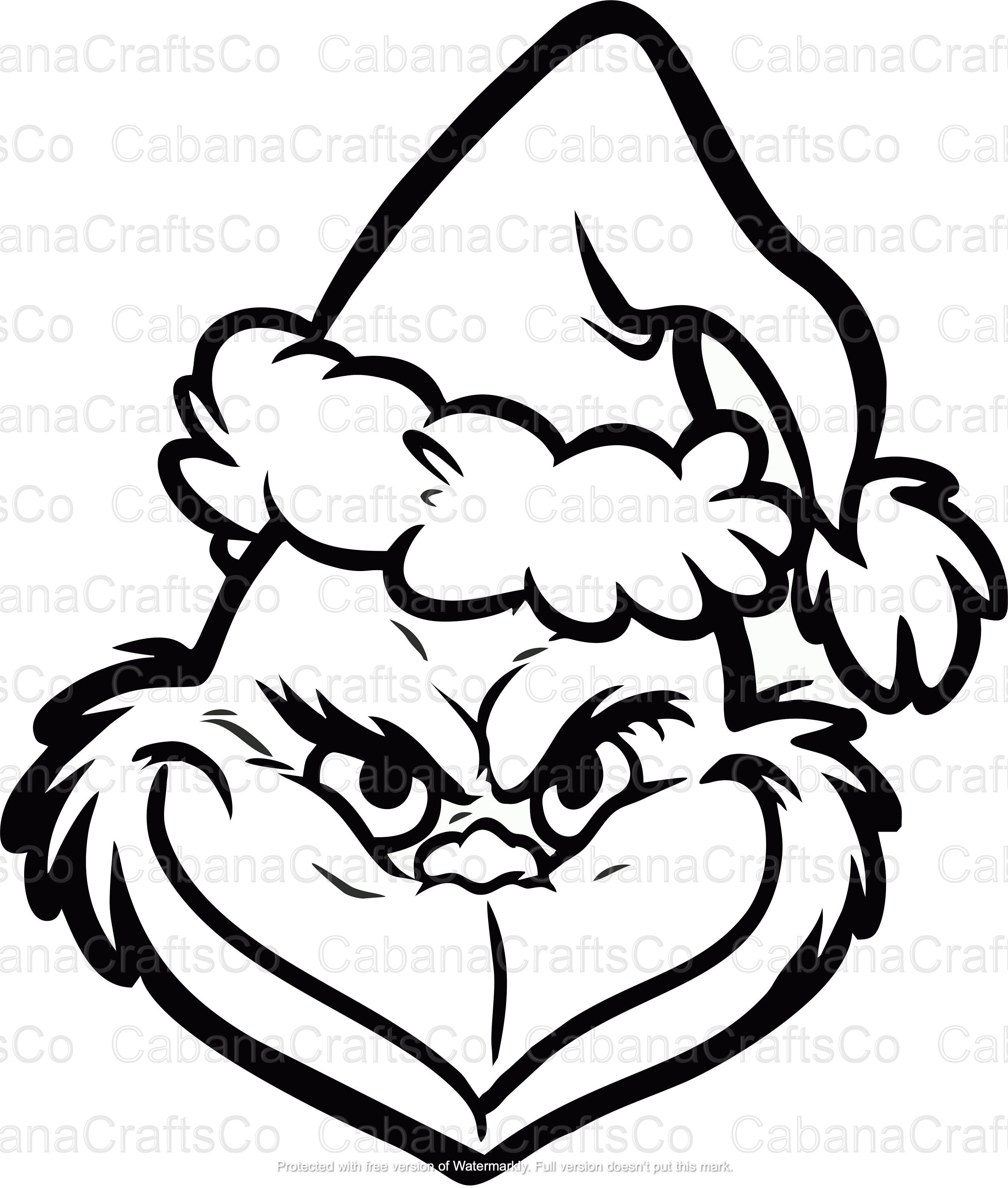 Christmas Grinch Face Digital Download - Etsy