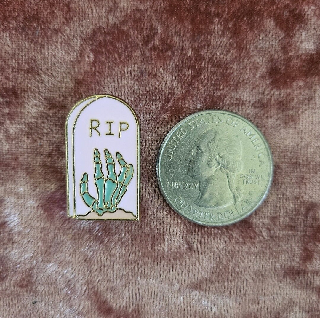 GOTH CLOGS 'shoe Charm' Gold-toned Pink RIP Tombstone/grave Charm - Etsy