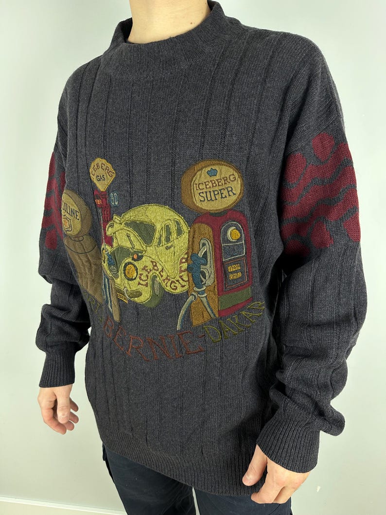 Iceberg Vintage 90’s Paris Bernie Paris Dakar Wool Sweater Pullover ...