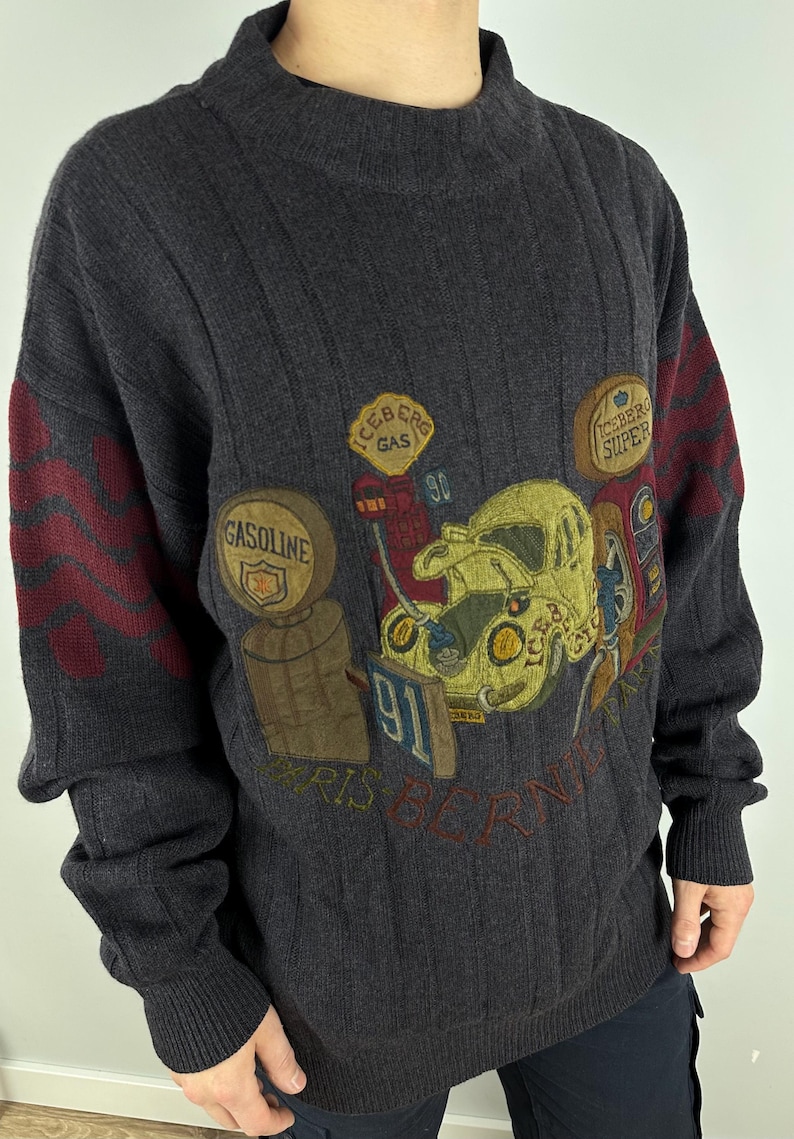 Iceberg Vintage 90’s Paris Bernie Paris Dakar Wool Sweater Pullover ...