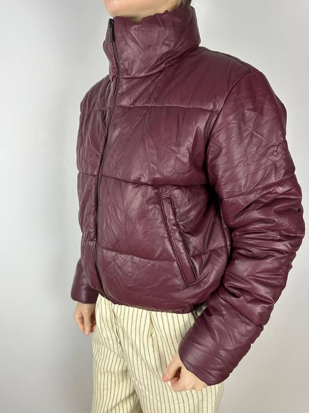 Alpha Tauri Leather Puffer Jacket Bomber Red Cherry Lilit S Alphatauri ...