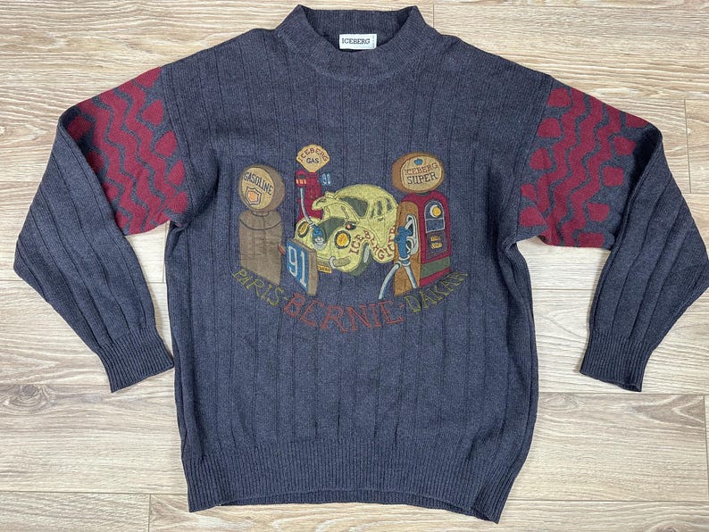 Iceberg Vintage 90’s Paris Bernie Paris Dakar Wool Sweater Pullover ...