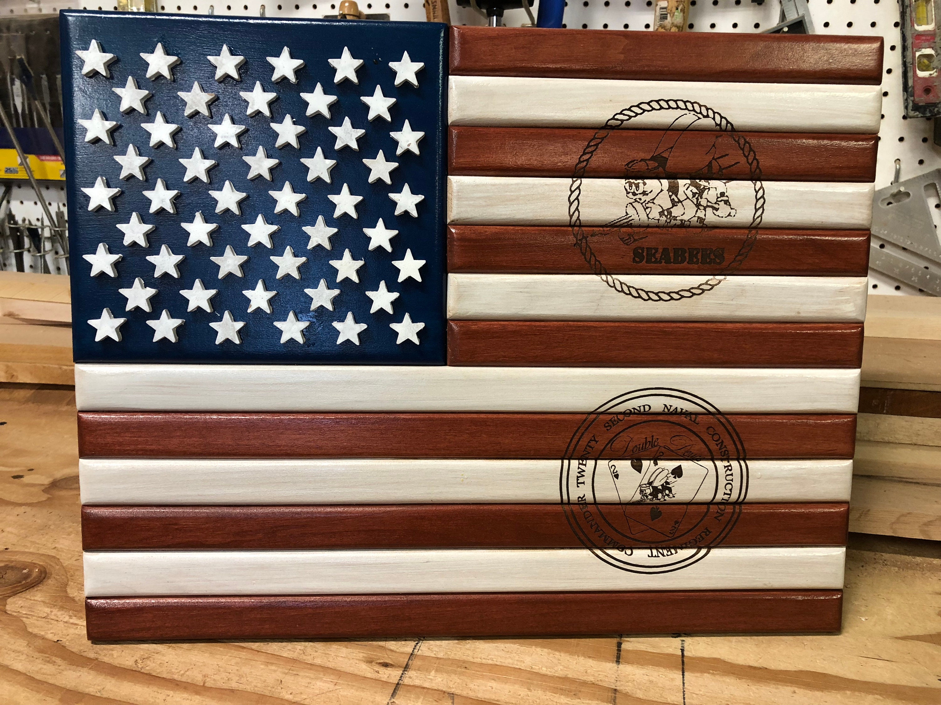 20 x 15 Custom Stained Wood U.S Flag | Etsy