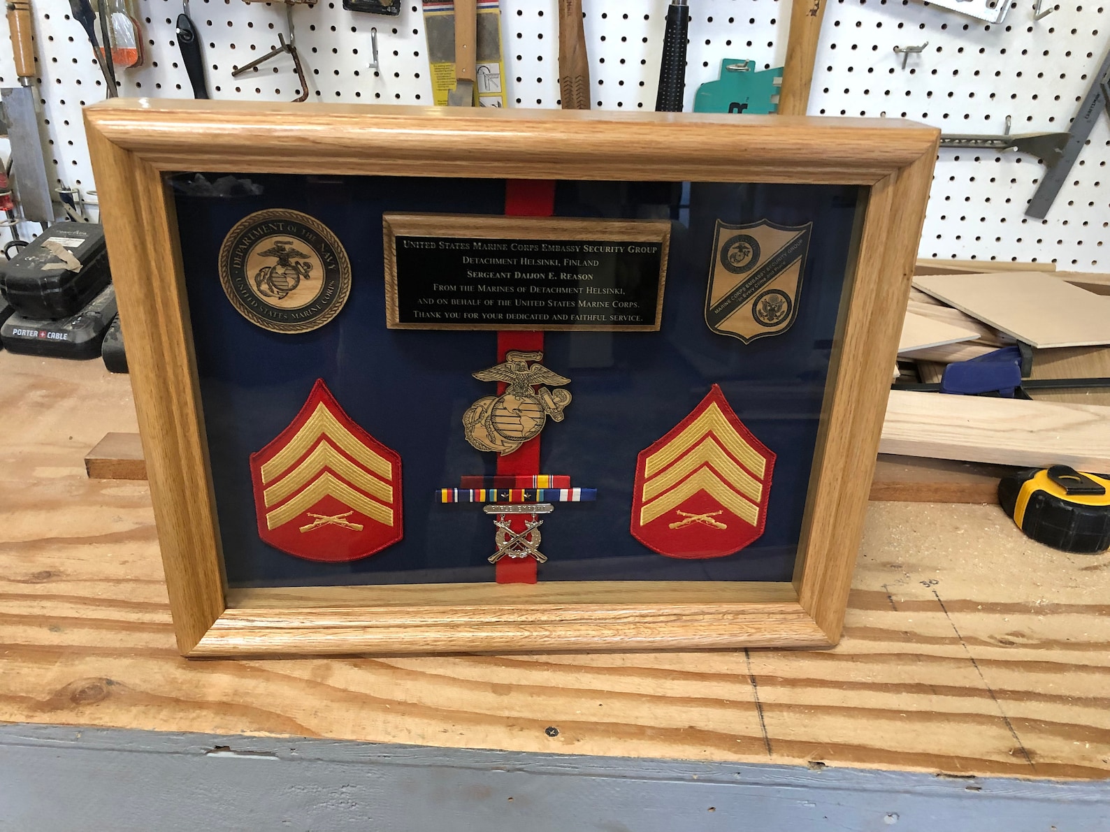 10 X 12 Oak Wood Shadow Box With Engraved Plaque free - Etsy