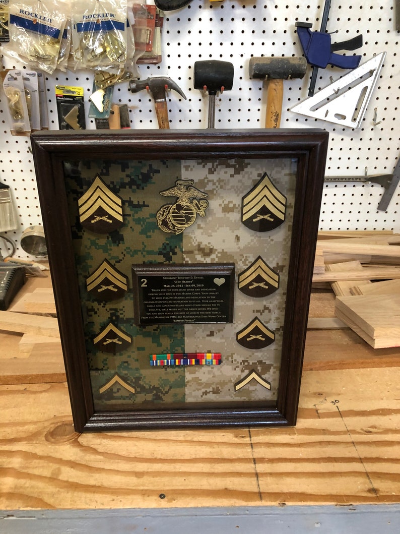 12 X 16 Military Shadow Box With Free Engraved Plaque free - Etsy