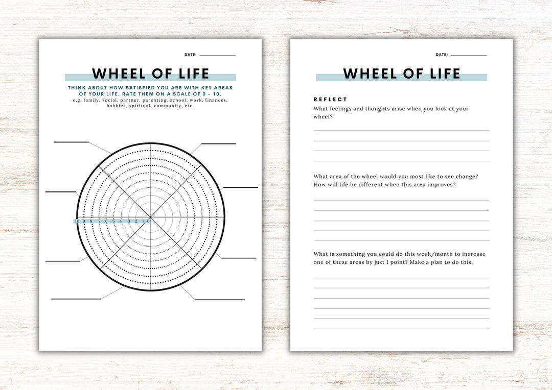 Wheel of Life Worksheet - DIGITAL DOWNLOAD - Etsy