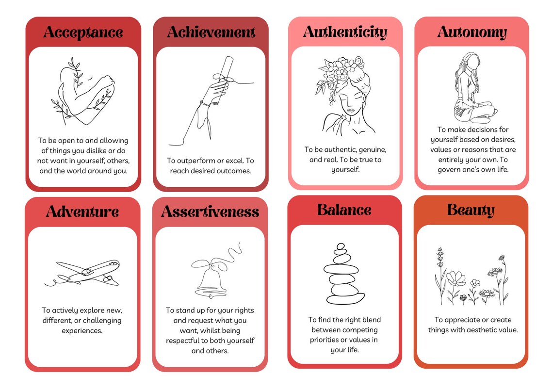 Values Cards Printable - DIGITAL DOWNLOAD - Etsy