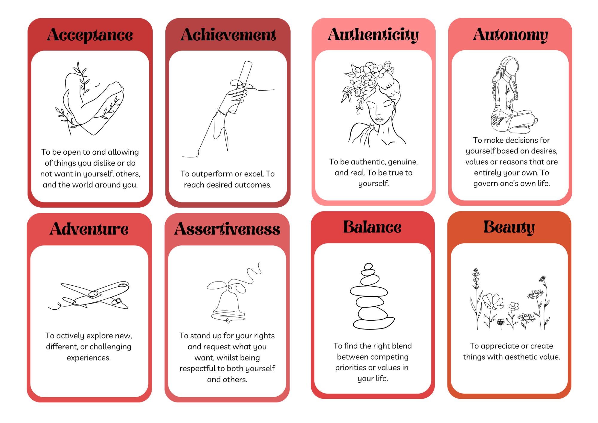 Values Cards Printable - DIGITAL DOWNLOAD - Etsy