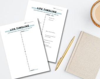 MY LIFE TIMELINE Printable Worksheet Kids Journal Insert Template ...