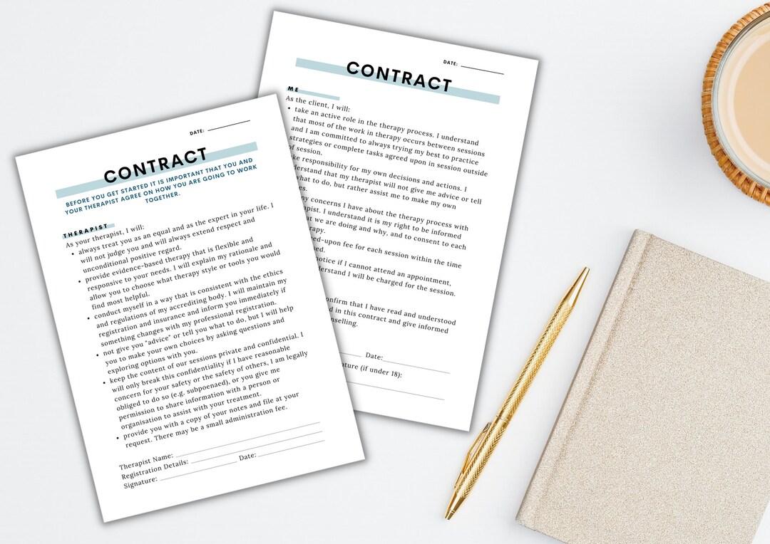 Therapy Contract - DIGITAL DOWNLOAD - Etsy