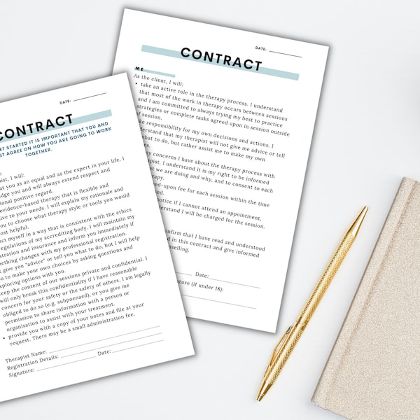 Therapy Contract - Etsy