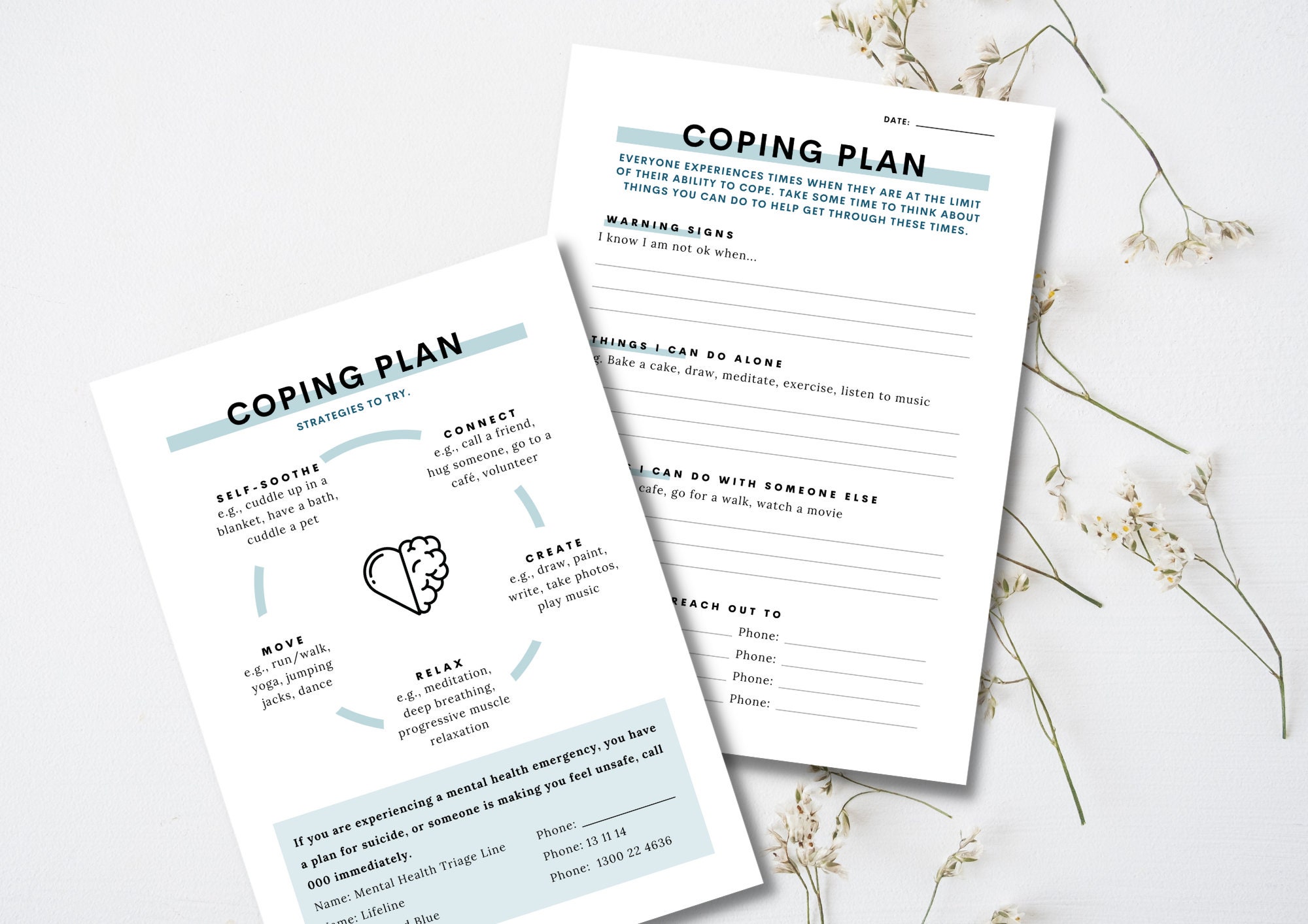 Coping Plan Worksheet DIGITAL DOWNLOAD - Etsy