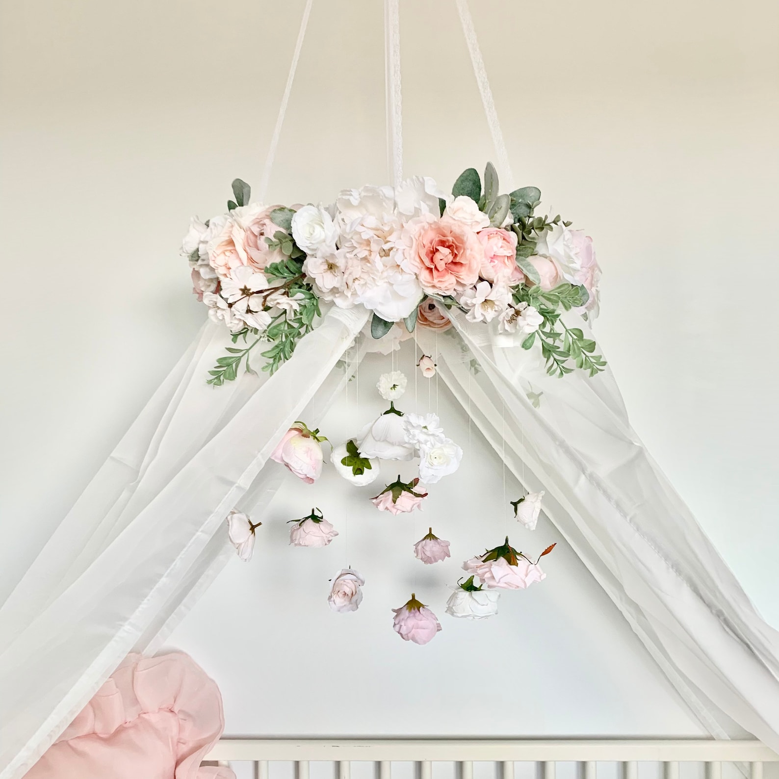 Flower Canopy, Crib Canopy, Princess Canopy, Floral Canopy, Flower ...