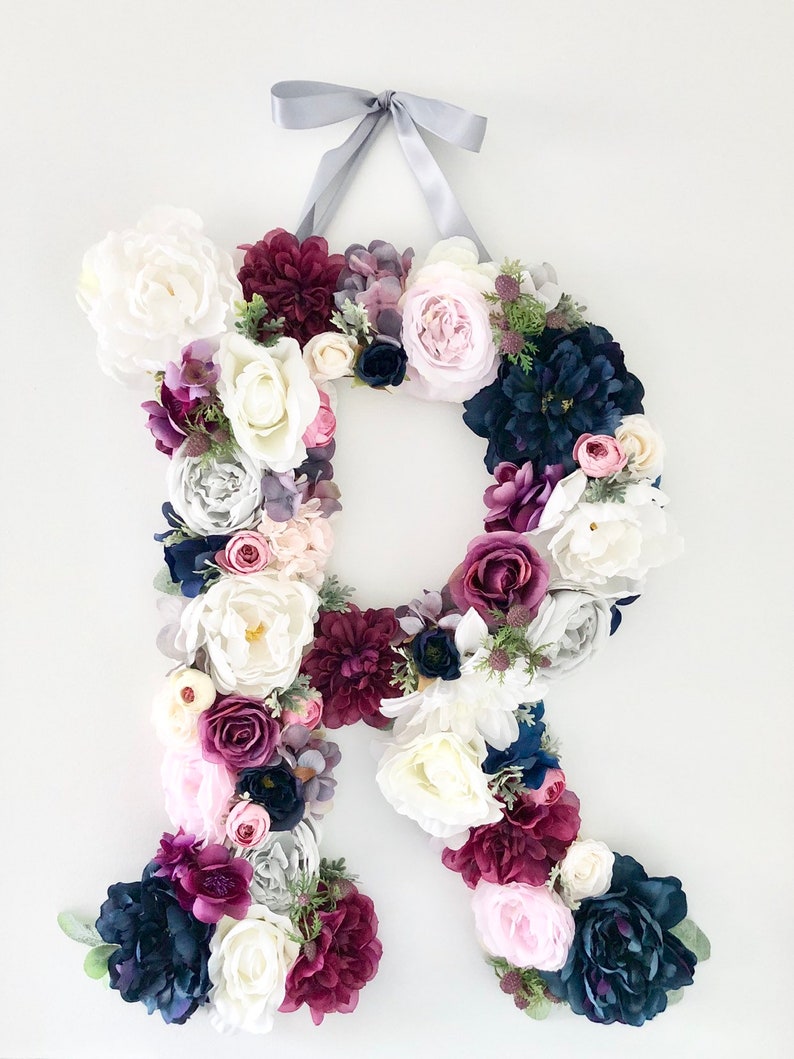 Flower Letter Floral Letter Wedding Alphabet Initial | Etsy