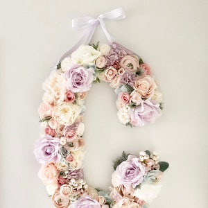 Floral Flower Letter, Alphabet, Initial, Monogram for Baby Nursery and ...