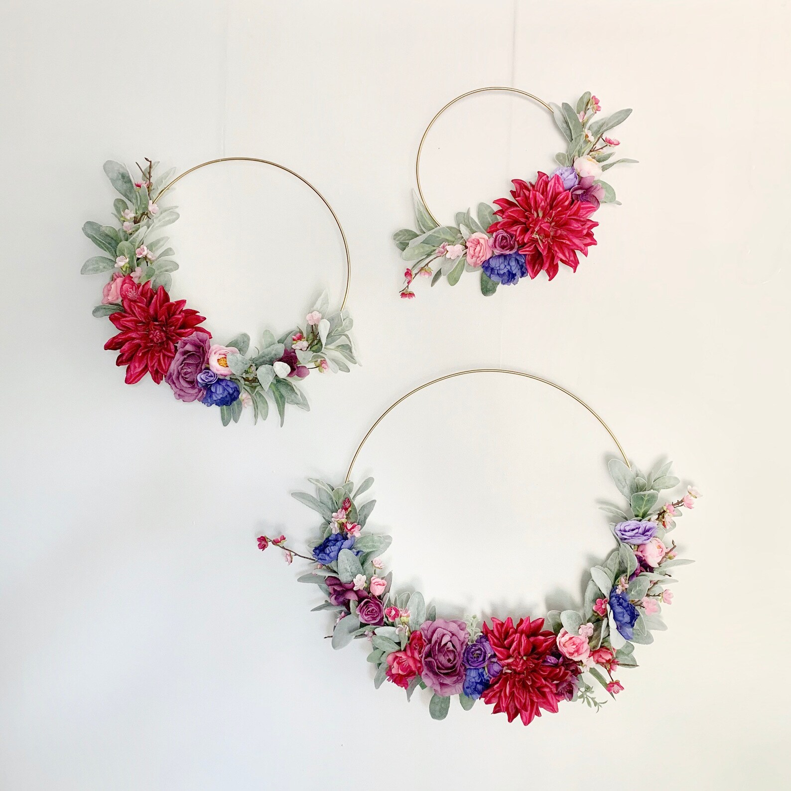 Custom Gold Hoop Flower Wreath Floral Wreath Ring Wreath | Etsy