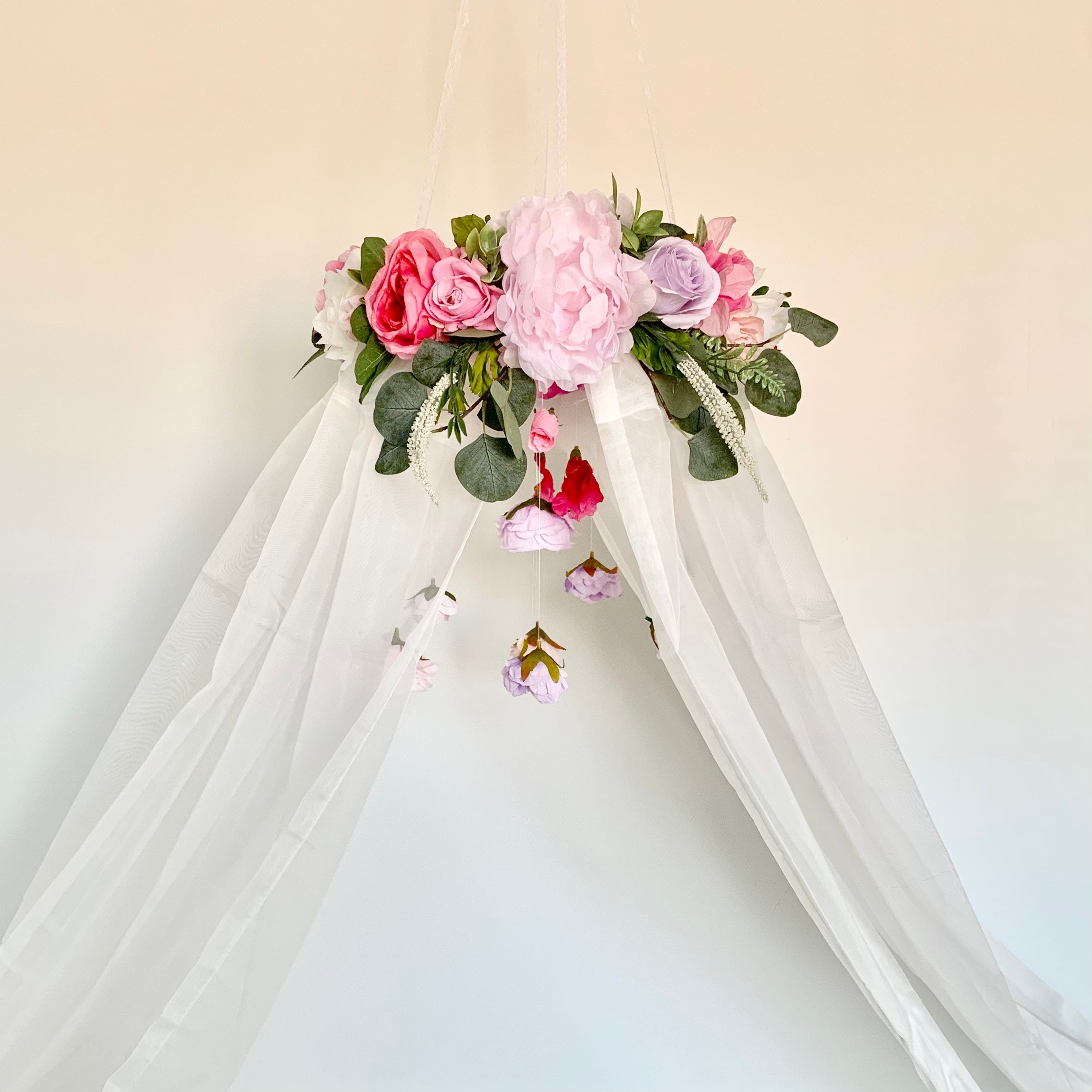 Flower Canopy, Crib Canopy, Princess Canopy, Floral Canopy, Flower ...