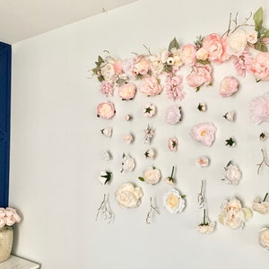 Flower Wall, Wall Hanging, Flower Backdrop, Flower Curtain, Boho Floral ...