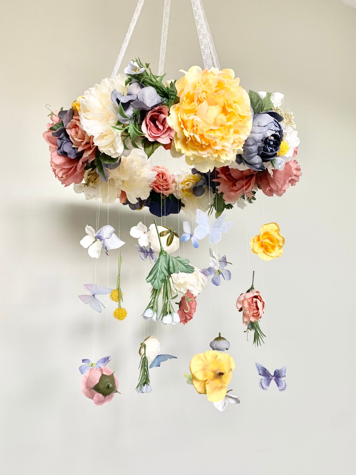 Flower Mobile, Nursery Mobile, Baby Girl Mobile, Princess Mobile ...