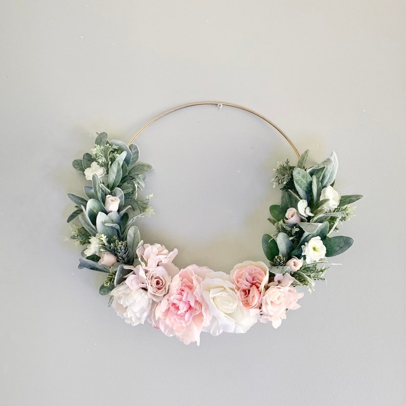 Custom Gold Hoop Flower Wreath Floral Wreath Ring Wreath - Etsy