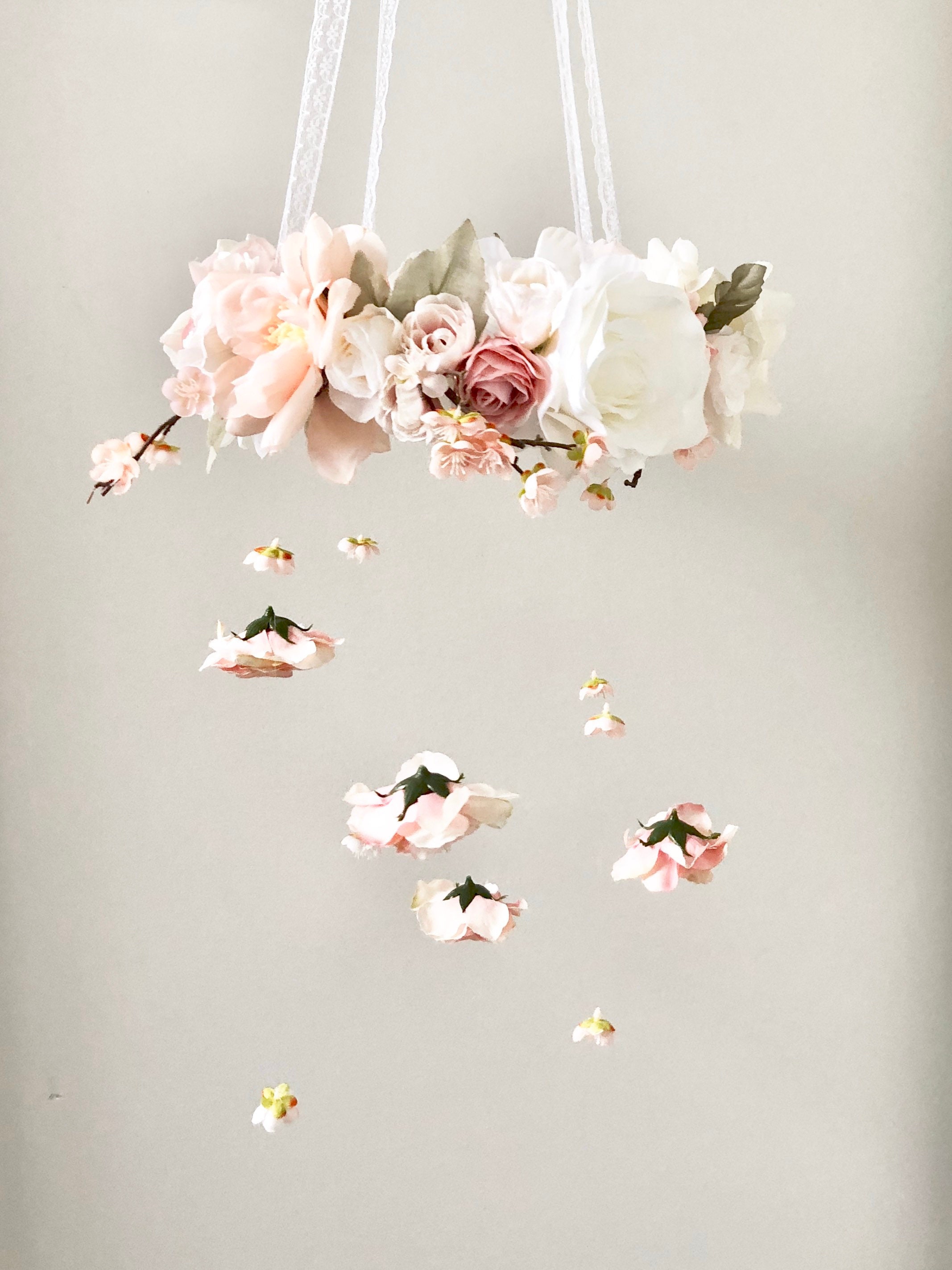 Cherry blossom Flower Mobile Nursery Mobile Baby Girl | Etsy