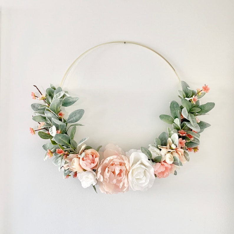 Custom Gold Hoop Flower Wreath Floral Wreath Ring Wreath - Etsy