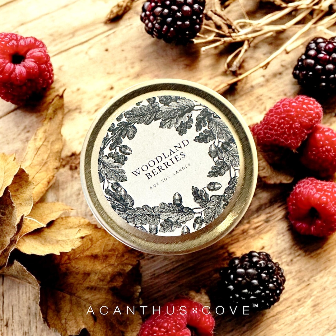 Woodland Berries Scented Soy Candle | Raspberry, Blackberry, Fresh ...