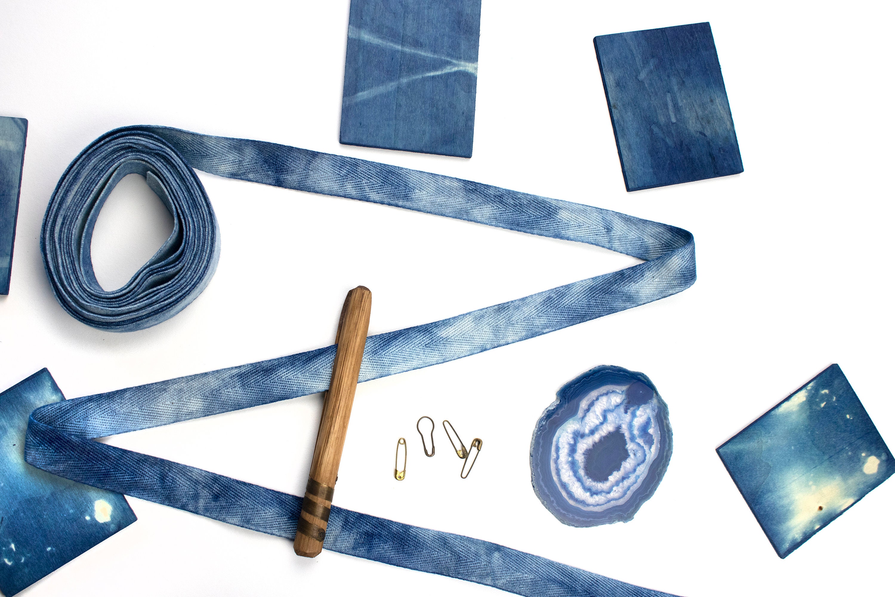 Indigo Dyed Cotton Twill Ribbon Hand Dyed Ribbon Indigo Ribbon Cotton ...