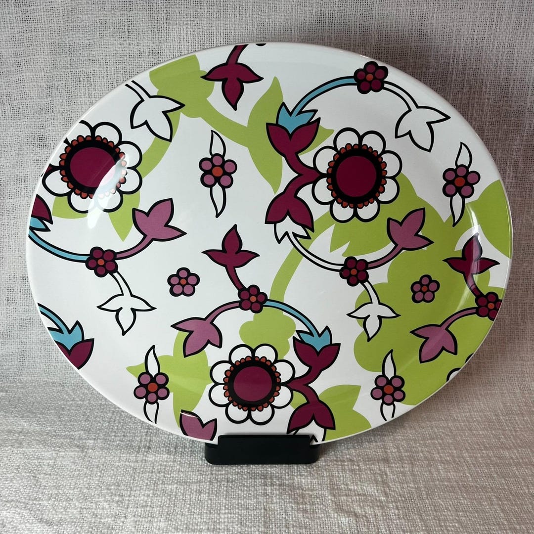 Vintage Ikea Midsommar Pattern Floral Ceramic Serving Platter 14.75"x12 ...