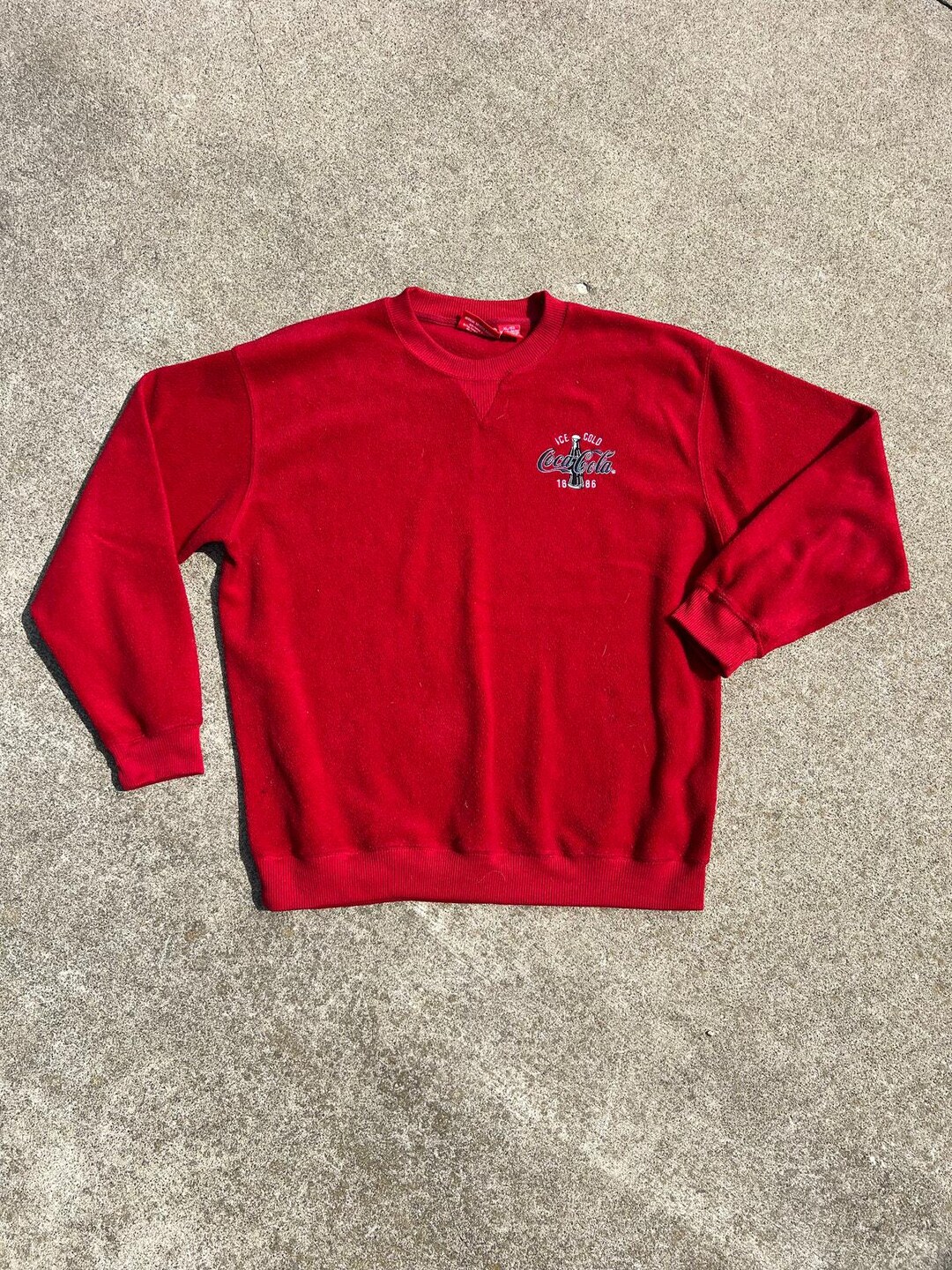 Vtg Coca Cola Brand Sweater Unisex Size XL Embroidered Crewneck Fleece ...