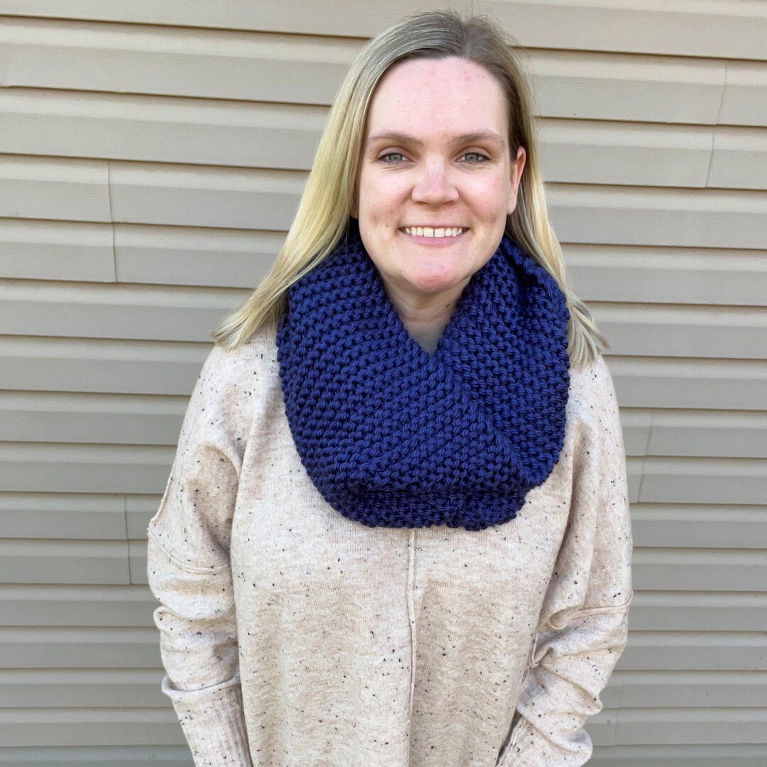 Navy Knit Scarf, Navy Colored Scarf, Winter Scarf, Neck Accessory ...