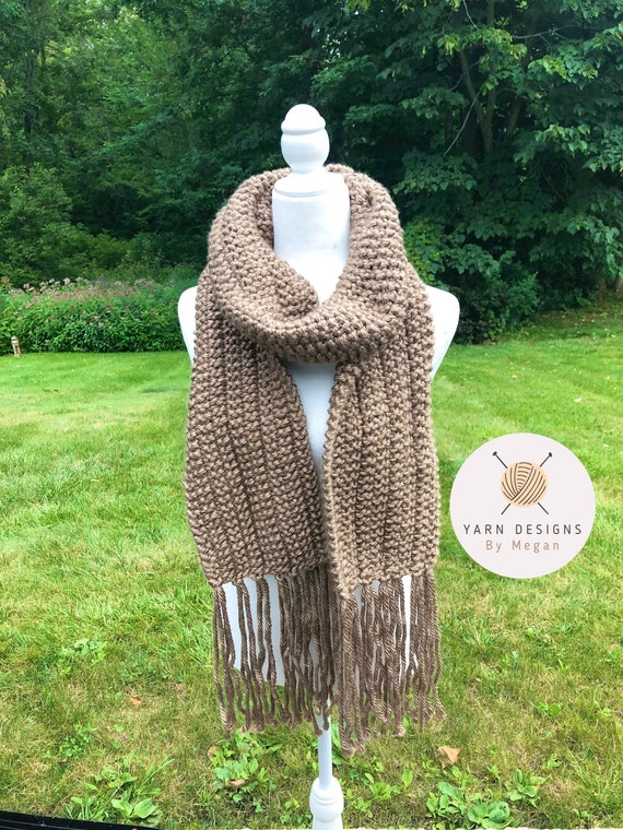Light Brown shops Knitted Scarf Honey